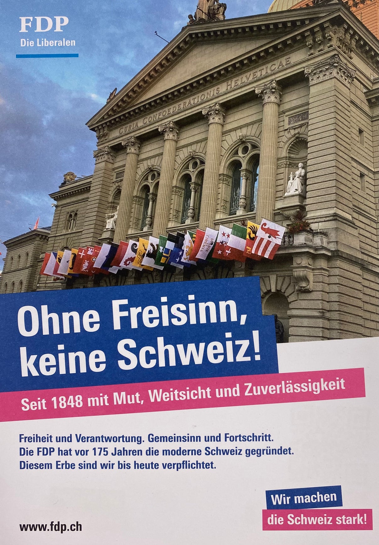 Flyer Ohne Freisinn, keine Schweiz! – FDP.Die Liberalen